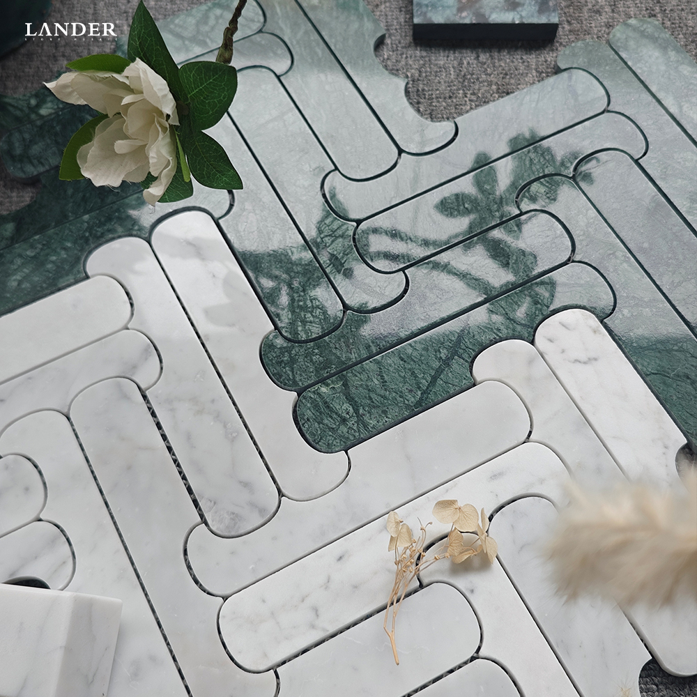 Verde Guatemala Marble Mosaic Tile - LanderStone