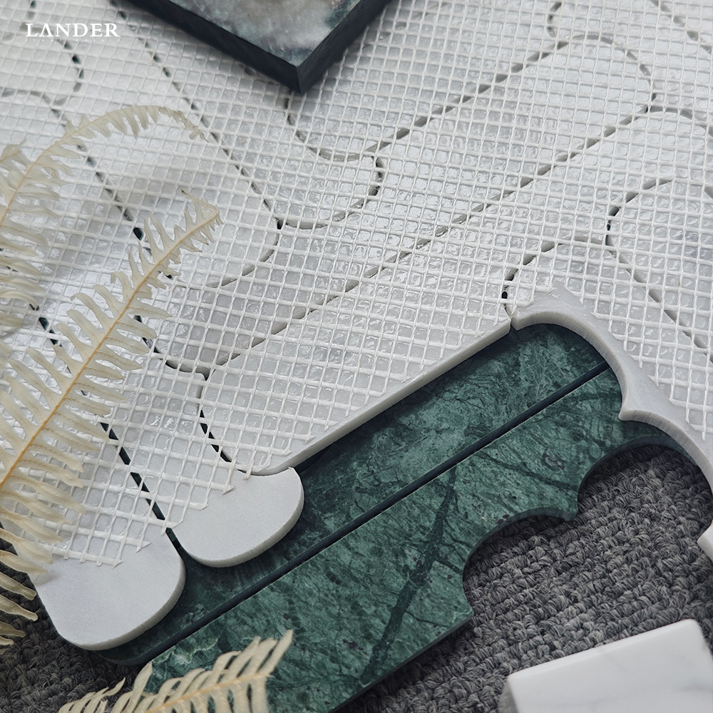 Verde Guatemala Marble Mosaic Tile - LanderStone