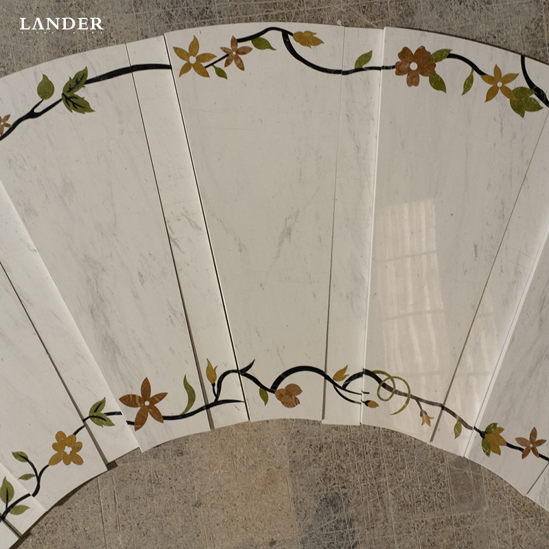 Customize Waterjet Marble Stair - LanderStone