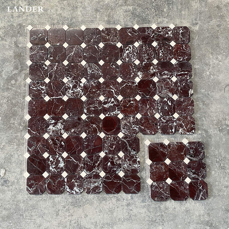 Rosa Levanto Marble Mosaic Tiles - LanderStone