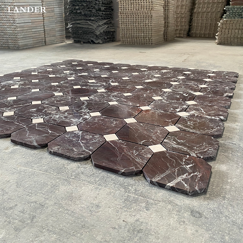 Rosa Levanto Marble Mosaic Tiles - LanderStone