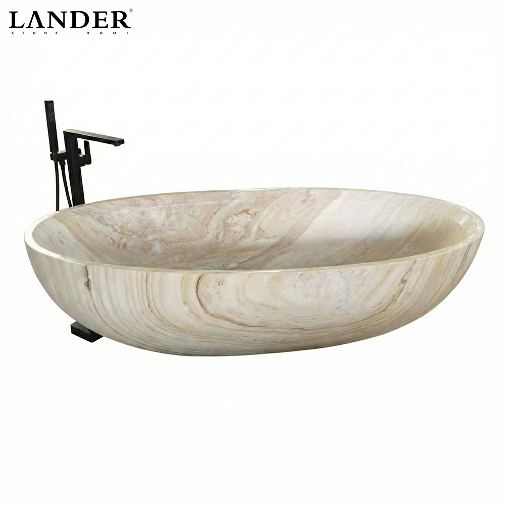 Palissandro White Marble Bathtub - LanderStone