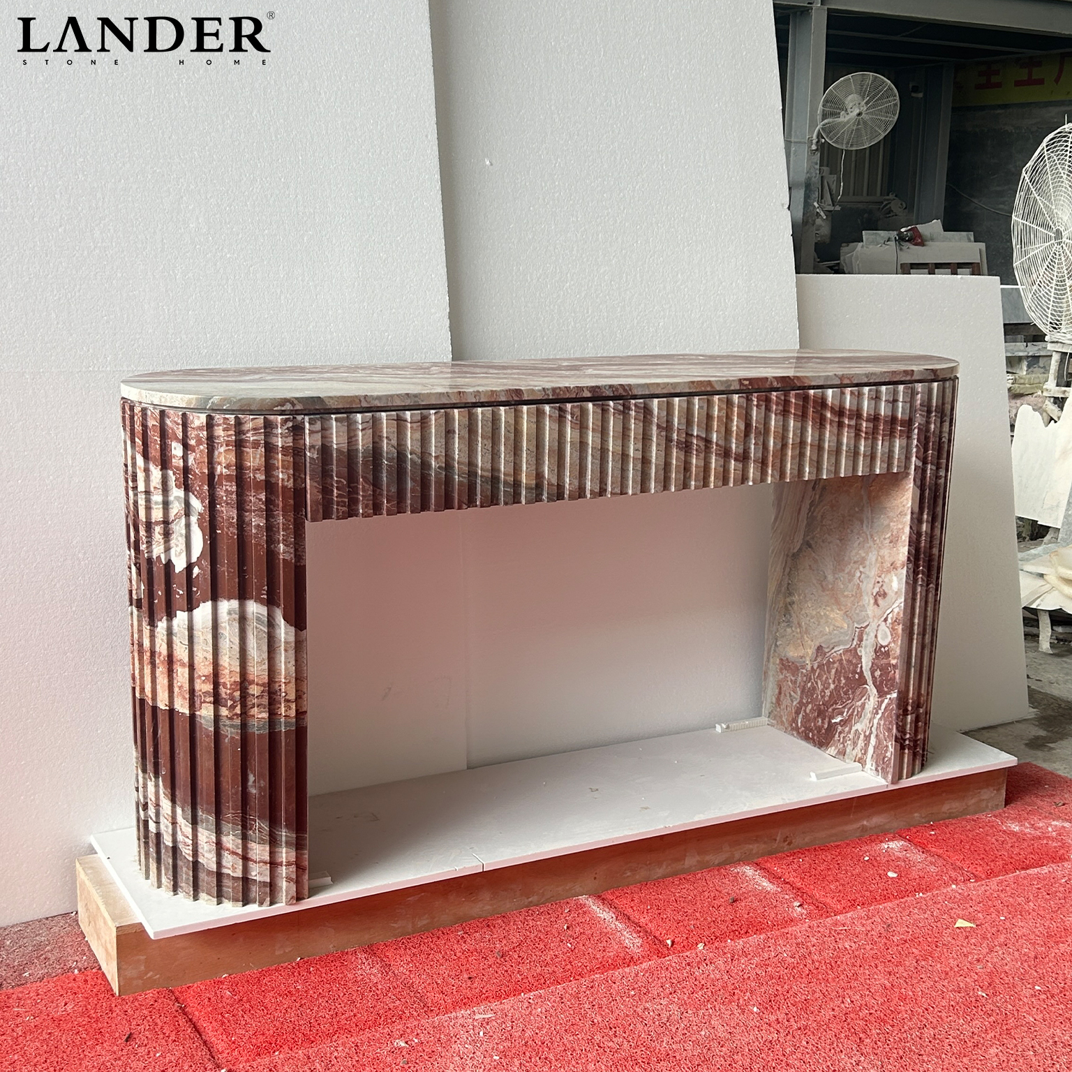 Monica Red Marble Console Table - LanderStone
